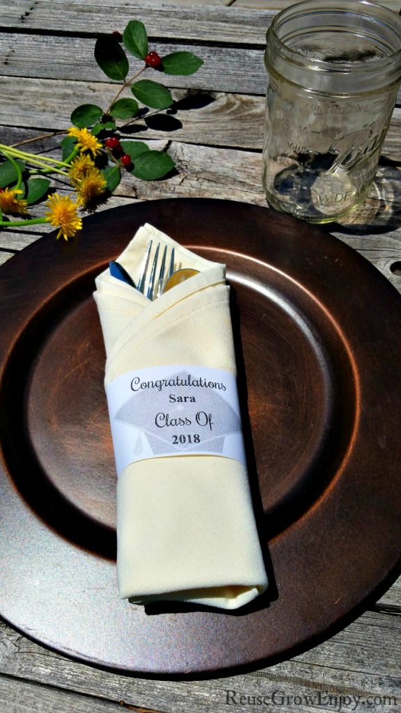Customizable Printable Graduation Napkin Rings